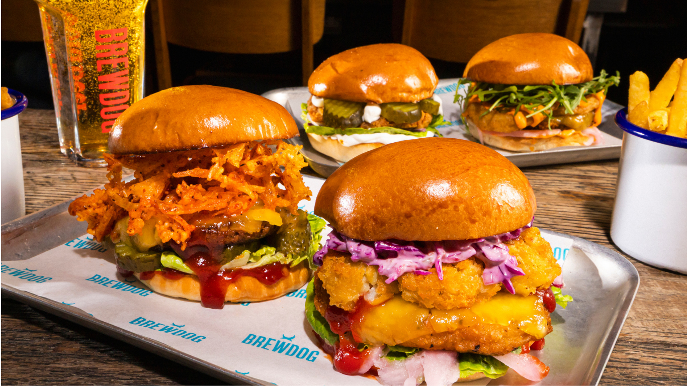 BrewDog Bars | Our Food Menus | Stacked & Smashed Burgers & Wings