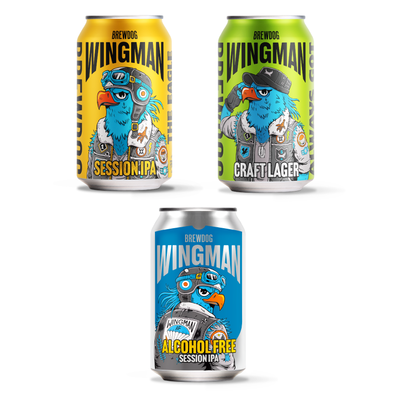 BrewDog Beer - Wingman - IPA, Alcohol Free, Lager - The Full Squadron