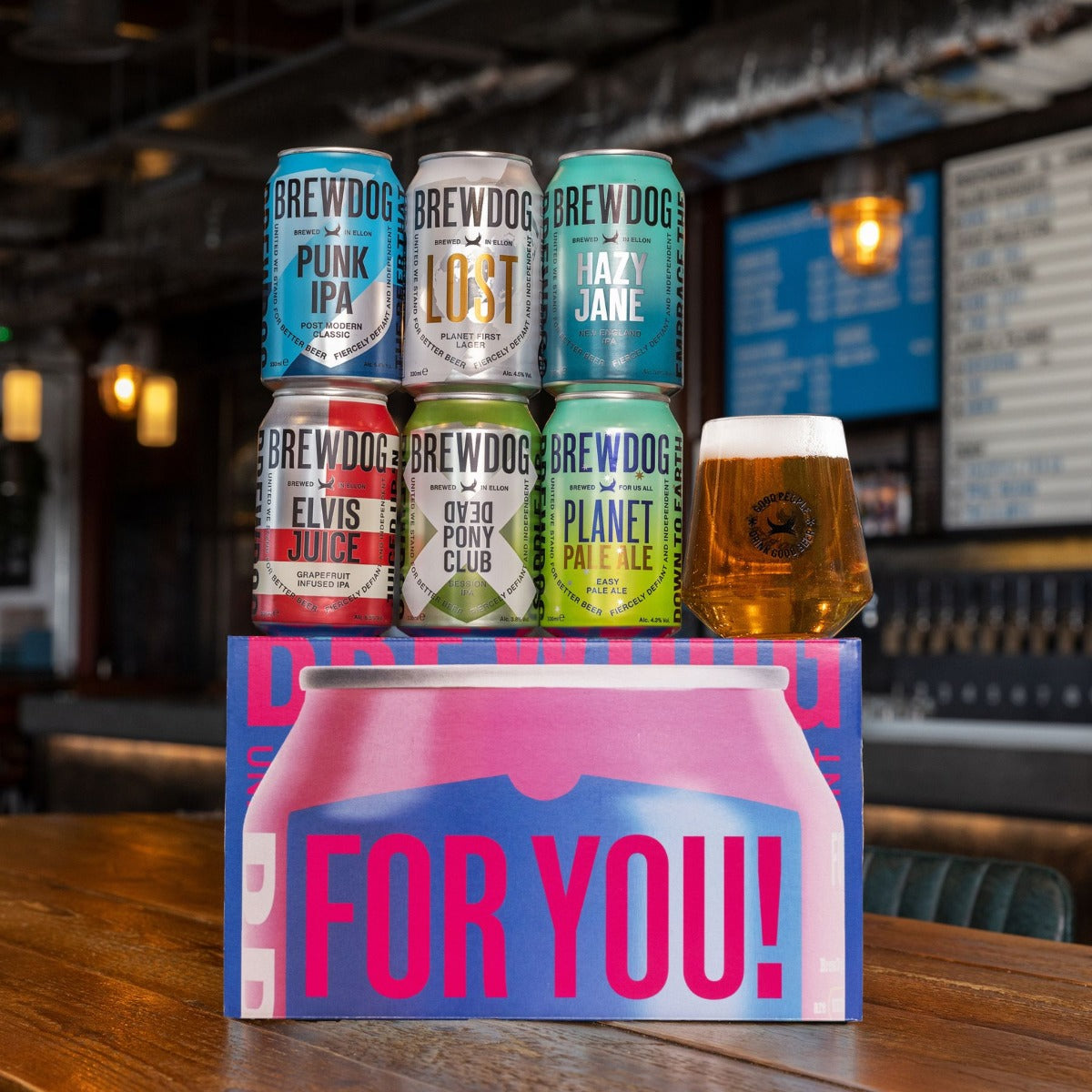 Buy BrewDog - Craft Beer Gift Pack - 6 x 330ml Can + 1 x Harmony Glass